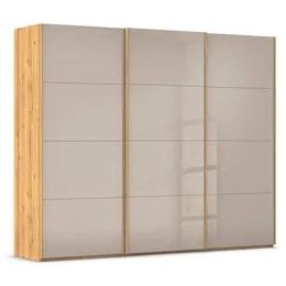 Schwebet&uuml;renschrank Rauch "Kleiderschrank Schrank Garderobe Schlafzimmerschrank SCALE-FYRA", braun (asteiche, glas fango, griffleisten asteiche), B:271cm H:223cm T:68cm, Holzwerkstoff, Schr&auml;nke, Schwebet&uuml;renschrank, edle viergeteilte T&uuml;ren mit Glas-Front viele Farben MADE IN GERMANY