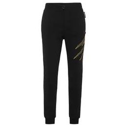 Jogginghose Plein Sport "Scratch", Damen, Gr. 3XL, US-Gr&ouml;&szlig;en, schwarz (0293, schwarz, lightgold), Obermaterial: 88% Baumwolle, 12% Polyester, Hosen Jogginghose