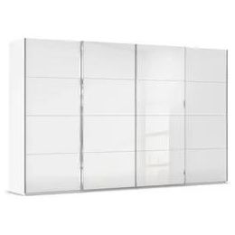 Schwebet&uuml;renschrank Rauch "Kleiderschrank Schrank Garderobe Schlafzimmerschrank SCALE-FYRA", wei&szlig; (alpinwei&szlig;, glas kristallwei&szlig;, griffleisten chrom), B:360cm H:223cm T:68cm, Holzwerkstoff, Schr&auml;nke, Schwebet&uuml;renschrank, edle viergeteilte T&uuml;ren mit Glas-Front viele Farben MADE IN GERMANY
