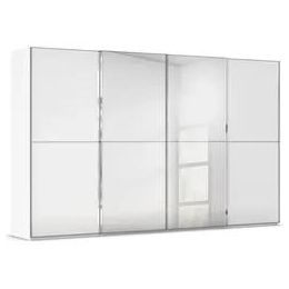 Schwebet&uuml;renschrank Rauch "Kleiderschrank Schrank Garderobe Schlafzimmerschrank SCALE-DUO", wei&szlig; (alpinwei&szlig;, glas kristallwei&szlig;, griffleisten chrom), B:360cm H:223cm T:68cm, Holzwerkstoff, Schr&auml;nke, Schwebet&uuml;renschrank, edle zweigeteilte T&uuml;ren Spiegel/Glas-Mix 3 Zierleisten MADE IN GERMANY
