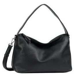 Schultertasche Tom Tailor "Lissi", Damen, Gr. B/H/T: 30cm x 19cm x 12cm, schwarz, Polyurethan, clean, gepflegt, unifarben, Taschen Schultertasche, besonders weiches Material l&auml;ssig fallend mit trapzf&ouml;rmigen Schnitt