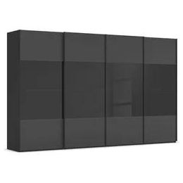 Schwebet&uuml;renschrank Rauch "Kleiderschrank Schrank Garderobe Schlafzimmerschrank SCALE-FYRA", schwarz (schwarz, glas schwarz), B:360cm H:223cm T:68cm, Holzwerkstoff, Schr&auml;nke, Schwebet&uuml;renschrank, edle T&uuml;ren viergeteilt Glas matt/gl&auml;nzend viele Farben MADE IN GERMANY