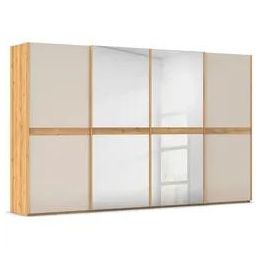 Schwebet&uuml;renschrank Rauch "Kleiderschrank Schrank Garderobe Schlafzimmerschrank SCALE-LINE", braun (asteiche, glas champagner), B:360cm H:223cm T:68cm, Holzwerkstoff, Schr&auml;nke, Schwebet&uuml;renschrank, edle Optik mit Bauchbinde mit Glas/Spiegel-Front MADE IN GERMANY