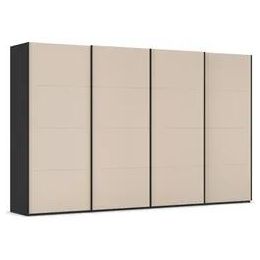 Schwebet&uuml;renschrank Rauch "Kleiderschrank Schrank Garderobe Schlafzimmerschrank SCALE-FYRA", beige (schwarz, glas champagner matt, griffleisten schwarz), B:360cm H:223cm T:68cm, Holzwerkstoff, Schr&auml;nke, Schwebet&uuml;renschrank, edle viergeteilte T&uuml;ren mit Glas-Front viele Farben MADE IN GERMANY
