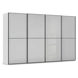 Schwebet&uuml;renschrank Rauch "Kleiderschrank Schrank Garderobe Schlafzimmerschrank SCALE-DUO", grau (seidengrau, glas seidengrau, griffleisten schwarz), B:360cm H:223cm T:68cm, Holzwerkstoff, Schr&auml;nke, Schwebet&uuml;renschrank, edle zweigeteilte T&uuml;ren Glas-Front mit 3 Zierleisten MADE IN GERMANY