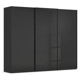Schwebet&uuml;renschrank Rauch "Kleiderschrank Schrank Garderobe Schlafzimmerschrank SCALE-DUO", schwarz (schwarz, glas schwarz, griffleisten schwarz), B:271cm H:223cm T:68cm, Holzwerkstoff, Schr&auml;nke, Schwebet&uuml;renschrank, edle zweigeteilte T&uuml;ren Glas-Front mit 3 Zierleisten MADE IN GERMANY
