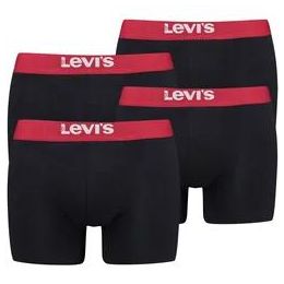 Levi's Boxershorts LEVI'S "Boxershort 4er Pack", Herren, Gr. XXL, schwarz (schwarz, rot), Obermaterial: 95% Baumwolle CO. 5% Elasthan EL., Unterhosen