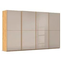 Schwebet&uuml;renschrank Rauch "Kleiderschrank Schrank Garderobe Schlafzimmerschrank SCALE-DUO", braun (asteiche, glas fango, griffleisten asteiche), B:360cm H:223cm T:68cm, Holzwerkstoff, Schr&auml;nke, Schwebet&uuml;renschrank, edle zweigeteilte T&uuml;ren Glas-Front mit 3 Zierleisten MADE IN GERMANY