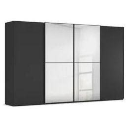 Schwebet&uuml;renschrank Rauch "Kleiderschrank Schrank Garderobe Schlafzimmerschrank SCALE-DUO", schwarz-wei&szlig; (schwarz, griffleisten schwarz), B:360cm H:223cm T:68cm, Holzwerkstoff, Schr&auml;nke, Schwebet&uuml;renschrank, edle zweigeteilte T&uuml;ren, Spiegel und 3 Zierleisten MADE IN GERMANY