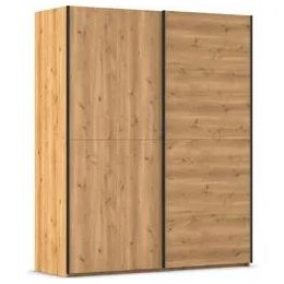 Schwebet&uuml;renschrank Rauch "Kleiderschrank Schrank Garderobe Schlafzimmerschrank SCALE-WOOD", braun (asteiche massiv, griffleisten schwarz), B:181cm H:223cm T:68cm, Holz teilmassiv, Schr&auml;nke, Schwebet&uuml;renschrank, senkrecht geteilte T&uuml;ren in robuster massiver Asteiche MADE IN GERMANY