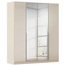 Dreht&uuml;renschrank OTTO HOME "Kleiderschrank Kleiderschr&auml;nke Schrank Garderobe AGORDO mit Glasfront", beige (beige, glas beige (champagner)), B:181cm H:210cm T:54cm, Holzwerkstoff, Schr&auml;nke, Dreht&uuml;renschrank, durchdachte Innenausstattung, in 8 Breiten und 2 H&ouml;hen MADE IN GERMANY