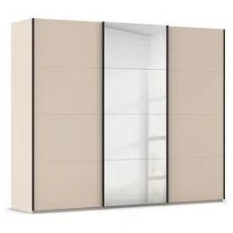 Schwebet&uuml;renschrank Rauch "Kleiderschrank Schrank Garderobe Schlafzimmerschrank SCALE-FYRA", beige (champagner, griffleisten schwarz), B:271cm H:223cm T:68cm, Holzwerkstoff, Schr&auml;nke, Schwebet&uuml;renschrank, edle viergeteilte T&uuml;ren mit Spiegel und vielen Farben MADE IN GERMANY