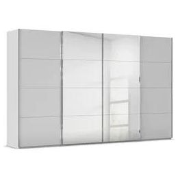 Schwebet&uuml;renschrank Rauch "Kleiderschrank Schrank Garderobe Schlafzimmerschrank SCALE-FYRA", grau (seidengrau, glas seidengrau, griffleisten chrom), B:360cm H:223cm T:68cm, Holzwerkstoff, Schr&auml;nke, Schwebet&uuml;renschrank, edle viergeteilte T&uuml;ren Spiegel/Glas-Mix viele Farben MADE IN GERMANY