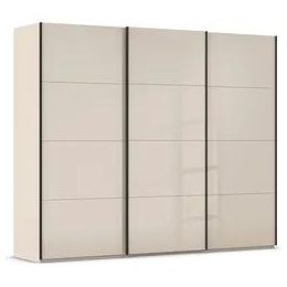 Schwebet&uuml;renschrank Rauch "Kleiderschrank Schrank Garderobe Schlafzimmerschrank SCALE-FYRA", beige (champagner, glas champagner, griffleisten schwarz), B:271cm H:223cm T:68cm, Holzwerkstoff, Schr&auml;nke, Schwebet&uuml;renschrank, edle viergeteilte T&uuml;ren mit Glas-Front viele Farben MADE IN GERMANY