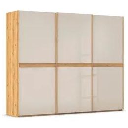 Schwebet&uuml;renschrank Rauch "Kleiderschrank Schrank Garderobe Schlafzimmerschrank SCALE-LINE", braun (asteiche, glas champagner), B:271cm H:223cm T:68cm, Holzwerkstoff, Schr&auml;nke, Schwebet&uuml;renschrank, edle Optik mit Bauchbinde in Korpusfarbe mit Glasfront MADE IN GERMANY