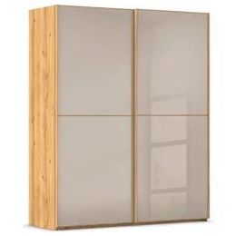 Schwebet&uuml;renschrank Rauch "Kleiderschrank Schrank Garderobe Schlafzimmerschrank SCALE-DUO", braun (asteiche, glas fango, griffleisten asteiche), B:181cm H:223cm T:68cm, Holzwerkstoff, Schr&auml;nke, Schwebet&uuml;renschrank, edle zweigeteilte T&uuml;ren Glas-Front mit 3 Zierleisten MADE IN GERMANY