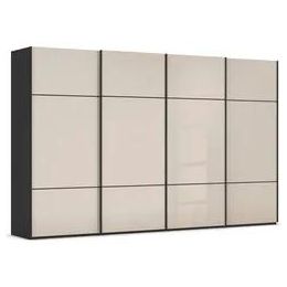 Schwebet&uuml;renschrank Rauch "Kleiderschrank Schrank Garderobe Schlafzimmerschrank SCALE-TRIO", beige (schwarz, glas champagner, griffleisten schwarz), B:360cm H:223cm T:68cm, Holzwerkstoff, Schr&auml;nke, Schwebet&uuml;renschrank, edle dreigeteilte Front mit 2 Zierleisten Glasfront MADE IN GERMANY
