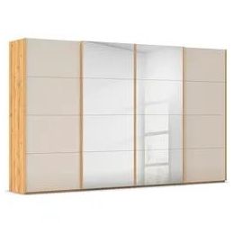 Schwebet&uuml;renschrank Rauch "Kleiderschrank Schrank Garderobe Schlafzimmerschrank SCALE-FYRA", braun (asteiche, glas champagner, griffleisten asteiche), B:360cm H:223cm T:68cm, Holzwerkstoff, Schr&auml;nke, Schwebet&uuml;renschrank, edle viergeteilte T&uuml;ren Spiegel/Glas-Mix viele Farben MADE IN GERMANY