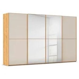 Schwebet&uuml;renschrank Rauch "Kleiderschrank Schrank Garderobe Schlafzimmerschrank SCALE-DUO", braun (asteiche, glas champagner, griffleisten asteiche), B:360cm H:223cm T:68cm, Holzwerkstoff, Schr&auml;nke, Schwebet&uuml;renschrank, edle zweigeteilte T&uuml;ren Spiegel/Glas-Mix 3 Zierleisten MADE IN GERMANY