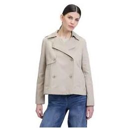 Kurzblazer Cartoon "Damen mit Taschen", Damen, Gr. 34, grau (taupe), Obermaterial: 52% Lyocell, 48% Baumwolle, l&auml;ssig geschnitten normal, Blazer Kurzblazer, Form