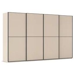 Schwebet&uuml;renschrank Rauch "Kleiderschrank Schrank Garderobe Schlafzimmerschrank SCALE-DUO", beige (champagner, griffleisten schwarz), B:360cm H:223cm T:68cm, Holzwerkstoff, Schr&auml;nke, Schwebet&uuml;renschrank, edle zweigeteilte T&uuml;ren und 3 Zierleisten MADE IN GERMANY
