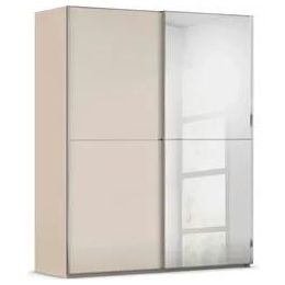 Schwebet&uuml;renschrank Rauch "Kleiderschrank Schrank Garderobe Schlafzimmerschrank SCALE-DUO", beige (fango, glas champagner, griffleisten chrom), B:181cm H:223cm T:68cm, Holzwerkstoff, Schr&auml;nke, Schwebet&uuml;renschrank, edle zweigeteilte T&uuml;ren Spiegel/Glas-Mix 3 Zierleisten MADE IN GERMANY
