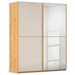Schwebet&uuml;renschrank Rauch "Kleiderschrank Schrank Garderobe Schlafzimmerschrank SCALE-DUO", braun (asteiche, glas champagner, griffleisten asteiche), B:181cm H:223cm T:68cm, Holzwerkstoff, Schr&auml;nke, Schwebet&uuml;renschrank, edle zweigeteilte T&uuml;ren Spiegel/Glas-Mix 3 Zierleisten MADE IN GERMANY