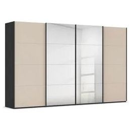 Schwebet&uuml;renschrank Rauch "Kleiderschrank Schrank Garderobe Schlafzimmerschrank SCALE-FYRA", beige (schwarz, glas champagner matt, griffleisten schwarz), B:360cm H:223cm T:68cm, Holzwerkstoff, Schr&auml;nke, Schwebet&uuml;renschrank, edle viergeteilte T&uuml;ren Spiegel/Glas-Mix viele Farben MADE IN GERMANY