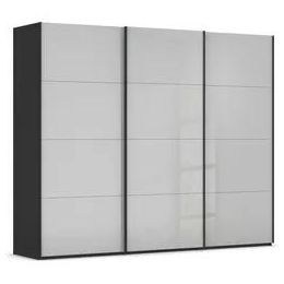 Schwebet&uuml;renschrank Rauch "Kleiderschrank Schrank Garderobe Schlafzimmerschrank SCALE-FYRA", grau (schwarz, glas seidengrau, griffleisten schwarz), B:271cm H:223cm T:68cm, Holzwerkstoff, Schr&auml;nke, Schwebet&uuml;renschrank, edle viergeteilte T&uuml;ren mit Glas-Front viele Farben MADE IN GERMANY