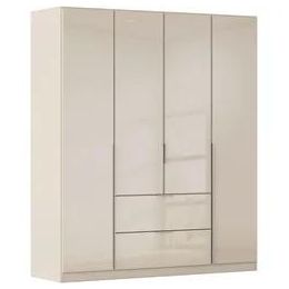 Dreht&uuml;renschrank OTTO HOME "Kleiderschrank Kleiderschr&auml;nke Schrank Garderobe AGORDO mit Glasfront", beige (beige, glas beige (champagner)), B:181cm H:229cm T:54cm, Holzwerkstoff, Schr&auml;nke, Dreht&uuml;renschrank, mit Au&szlig;enschubk&auml;sten, in 7 Breiten und 2 H&ouml;hen MADE IN GERMANY