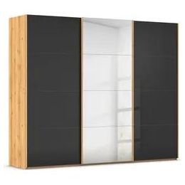 Schwebet&uuml;renschrank Rauch "Kleiderschrank Schrank Garderobe Schlafzimmerschrank SCALE-FYRA", schwarz (asteiche, glas schwarz, griffleisten asteiche), B:271cm H:223cm T:68cm, Holzwerkstoff, Schr&auml;nke, Schwebet&uuml;renschrank, edle viergeteilte T&uuml;ren Spiegel/Glas-Mix viele Farben MADE IN GERMANY
