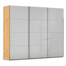 Schwebet&uuml;renschrank Rauch "Kleiderschrank Schrank Garderobe Schlafzimmerschrank SCALE-FYRA", grau (asteiche, glas seidengrau, griffleisten chrom), B:271cm H:223cm T:68cm, Holzwerkstoff, Schr&auml;nke, Schwebet&uuml;renschrank, edle viergeteilte T&uuml;ren mit Glas-Front viele Farben MADE IN GERMANY