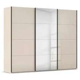 Schwebet&uuml;renschrank Rauch "Kleiderschrank Schrank Garderobe Schlafzimmerschrank SCALE-FYRA", beige (champagner, glas champagner, griffleisten schwarz), B:271cm H:223cm T:68cm, Holzwerkstoff, Schr&auml;nke, Schwebet&uuml;renschrank, edle viergeteilte T&uuml;ren Spiegel/Glas-Mix viele Farben MADE IN GERMANY