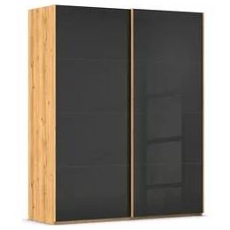 Schwebet&uuml;renschrank Rauch "Kleiderschrank Schrank Garderobe Schlafzimmerschrank SCALE-FYRA", schwarz (asteiche, glas schwarz, griffleisten asteiche), B:181cm H:223cm T:67cm, Holzwerkstoff, Schr&auml;nke, Schwebet&uuml;renschrank, edle viergeteilte T&uuml;ren mit Glas-Front viele Farben MADE IN GERMANY