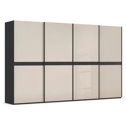 Schwebet&uuml;renschrank Rauch "Kleiderschrank Schrank Garderobe Schlafzimmerschrank SCALE-LINE", beige (schwarz, glas champagner), B:360cm H:223cm T:68cm, Holzwerkstoff, Schr&auml;nke, Schwebet&uuml;renschrank, edle Optik mit Bauchbinde in Korpusfarbe mit Glasfront MADE IN GERMANY