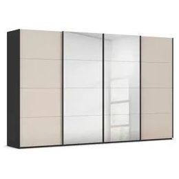 Schwebet&uuml;renschrank Rauch "Kleiderschrank Schrank Garderobe Schlafzimmerschrank SCALE-FYRA", beige (schwarz, glas champagner, griffleisten schwarz), B:360cm H:223cm T:68cm, Holzwerkstoff, Schr&auml;nke, Schwebet&uuml;renschrank, edle viergeteilte T&uuml;ren Spiegel/Glas-Mix viele Farben MADE IN GERMANY