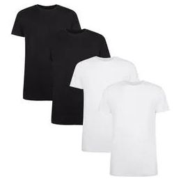 T-Shirt Bamboo basics "T-Shirt RUBEN 4er Pack", Herren, Gr. M, schwarz (schwarz, wei&szlig;), Obermaterial: 68% Viskose CV. 28% Baumwolle CO. 4% Elasthan EL., Shirts T-Shirt