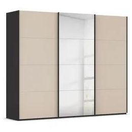 Schwebet&uuml;renschrank Rauch "Kleiderschrank Schrank Garderobe Schlafzimmerschrank SCALE-FYRA", beige (schwarz, glas champagner matt, griffleisten schwarz), B:271cm H:223cm T:68cm, Holzwerkstoff, Schr&auml;nke, Schwebet&uuml;renschrank, edle viergeteilte T&uuml;ren Spiegel/Glas-Mix viele Farben MADE IN GERMANY