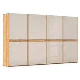 Schwebet&uuml;renschrank Rauch "Kleiderschrank Schrank Garderobe Schlafzimmerschrank SCALE-LINE", braun (asteiche, glas champagner), B:360cm H:223cm T:68cm, Holzwerkstoff, Schr&auml;nke, Schwebet&uuml;renschrank, edle Optik mit Bauchbinde in Korpusfarbe mit Glasfront MADE IN GERMANY