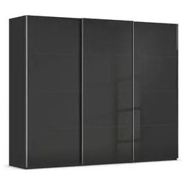 Schwebet&uuml;renschrank Rauch "Kleiderschrank Schrank Garderobe Schlafzimmerschrank SCALE-FYRA", schwarz (schwarz, glas schwarz, griffleisten chrom), B:271cm H:223cm T:68cm, Holzwerkstoff, Schr&auml;nke, Schwebet&uuml;renschrank, edle viergeteilte T&uuml;ren mit Glas-Front viele Farben MADE IN GERMANY