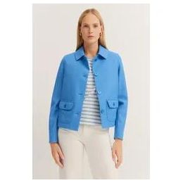 Wolljacke Bugatti, Damen, Gr. 36, blau (320, hellblau), 100% Wolle, unifarben, regular fit, normaler Saum, Jacken, aus 100 % Wolle