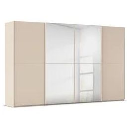 Schwebet&uuml;renschrank Rauch "Kleiderschrank Schrank Garderobe Schlafzimmerschrank SCALE-DUO", beige (champagner, griffleisten champagner), B:360cm H:223cm T:68cm, Holzwerkstoff, Schr&auml;nke, Schwebet&uuml;renschrank, edle zweigeteilte T&uuml;ren, Spiegel und 3 Zierleisten MADE IN GERMANY