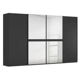 Schwebet&uuml;renschrank Rauch "Kleiderschrank Schrank Garderobe Schlafzimmerschrank SCALE-LINE", schwarz, B:360cm H:223cm T:68cm, Holzwerkstoff, Schr&auml;nke, Schwebet&uuml;renschrank, edle Optik mit Bauchbinde in Korpusfarbe mit Spiegel MADE IN GERMANY