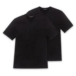 Unterhemd Schiesser "T-Shirt American T-Shirt 2er Pack", Herren, Gr. XXL, N-Gr, schwarz, Obermaterial: 100% Baumwolle CO., Unterhemden Unterhemd