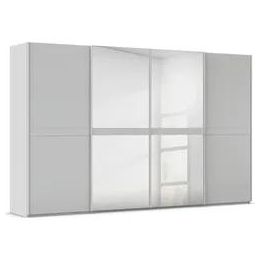Schwebet&uuml;renschrank Rauch "Kleiderschrank Schrank Garderobe Schlafzimmerschrank SCALE-LINE", grau (seidengrau), B:360cm H:223cm T:68cm, Holzwerkstoff, Schr&auml;nke, Schwebet&uuml;renschrank, edle Optik mit Bauchbinde in Korpusfarbe mit Spiegel MADE IN GERMANY