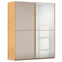 Schwebet&uuml;renschrank Rauch "Kleiderschrank Schrank Garderobe Schlafzimmerschrank SCALE-DUO", braun (asteiche, glas fango, griffleisten asteiche), B:181cm H:223cm T:68cm, Holzwerkstoff, Schr&auml;nke, Schwebet&uuml;renschrank, edle zweigeteilte T&uuml;ren Spiegel/Glas-Mix 3 Zierleisten MADE IN GERMANY