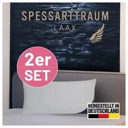 3-Kammer-Kopfkissen Spessarttraum "Laax Sparset", wei&szlig;, B:40cm L:80cm, Bezug Au&szlig;enkissen: 100% Baumwolle. F&uuml;llung Au&szlig;enkammer: 100% Daunen. F&uuml;llung Innenkammer: 100% Federn, Kopfkissen, Kissen 40x80, 80x80xm & weitere Gr&ouml;&szlig;en