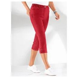 Caprijeans Classic Basics, Damen, Gr. 40, Normalgr&ouml;&szlig;en, rot, 96% Baumwolle, 4% Elasthan, unifarben, 3/4-L&auml;nge, Jeans