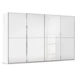 Schwebet&uuml;renschrank Rauch "Kleiderschrank Schrank Garderobe Schlafzimmerschrank SCALE-DUO", wei&szlig; (alpinwei&szlig;, glas kristallwei&szlig;, griffleisten chrom), B:360cm H:223cm T:68cm, Holzwerkstoff, Schr&auml;nke, Schwebet&uuml;renschrank, edle zweigeteilte T&uuml;ren Glas-Front mit 3 Zierleisten MADE IN GERMANY