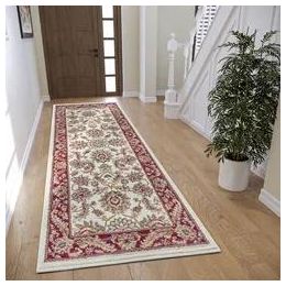 Teppich Hanse Home "Reni", rot (creme,rot), B:80cm H:8mm L:240cm, Jute, Polyester, Polypropylen (PP), Teppiche, Teppich, L&auml;ufer, Orientalisch, Kurzflor, Wohnzimmer, Schlafzimmer, Esszimmer